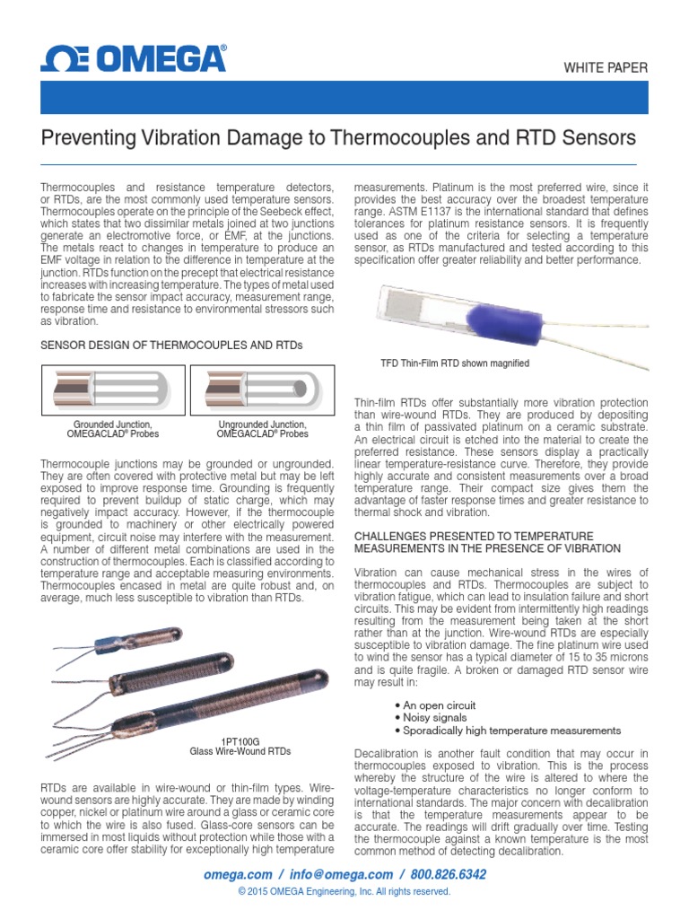 Preventing Vibration Damage To Thermocouples and RTD Sensors | PDF ...