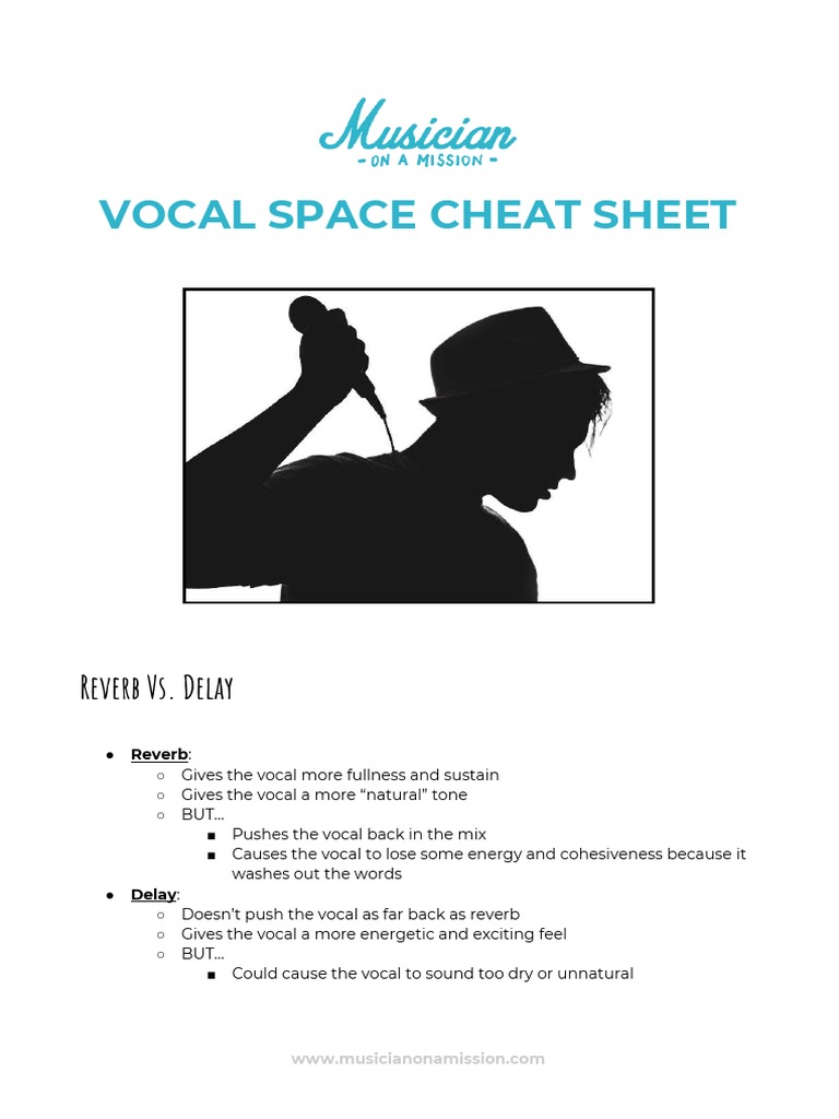 Vocal Space Cheat Sheet: Reverb vs. Delay | PDF