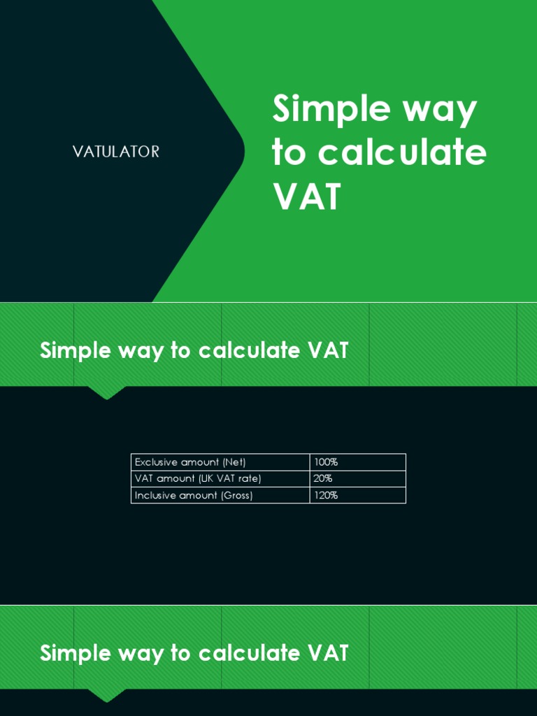 Simple Way To Calculate VAT | PDF