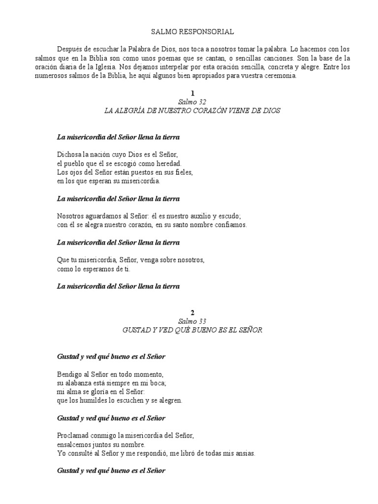 Salmo Responsorial | PDF | Salmos | Textos Religiosos