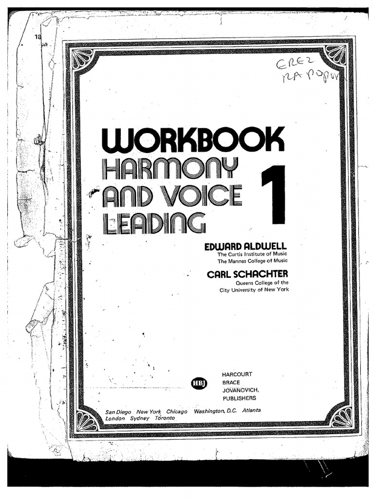 Harmony and Voice Leading Workbook Vol 1 | PDF