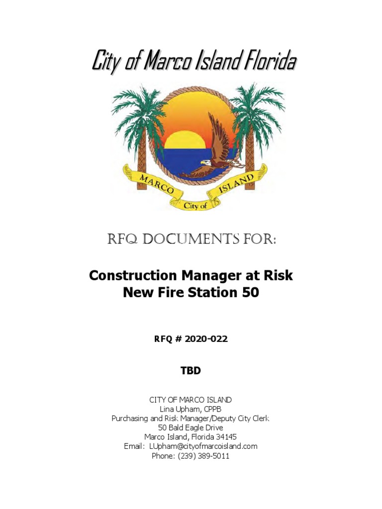 Draft of RFQ For Fire Station 50 On Marco Island - June 1, 2020 | PDF ...