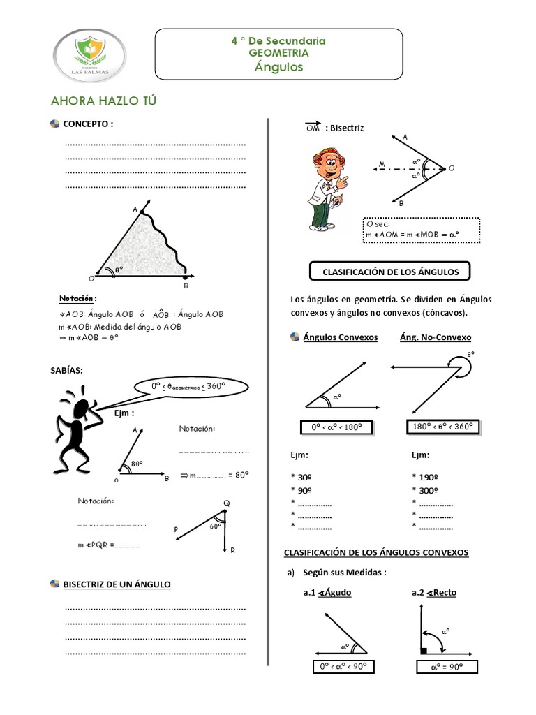 Angulos Tarea PDF | PDF | Geometría | Geometría Elemental