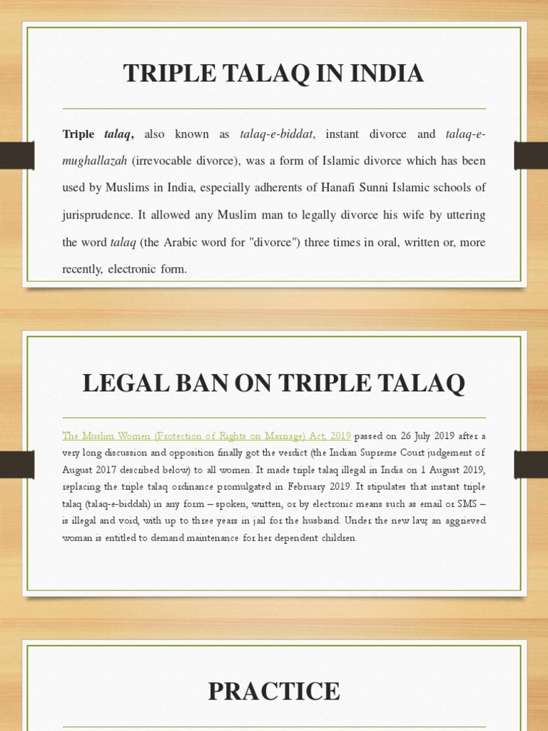 Triple Talaq in India: Triple Talaq, Also Known As Talaq-E-Biddat, Instant Divorce and Talaq-E ...