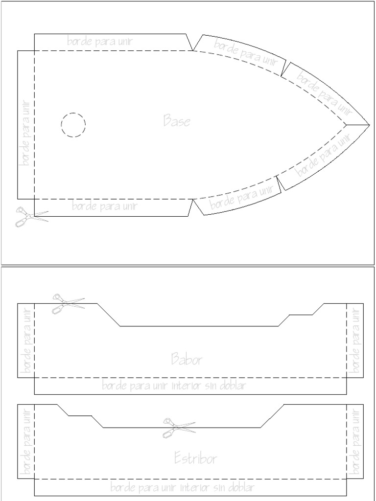 Moldes y Plantillas para Barcos de Cartón | PDF