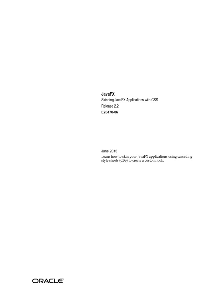 Javafx: Skinning Javafx Applications With Css Release 2.2 | PDF