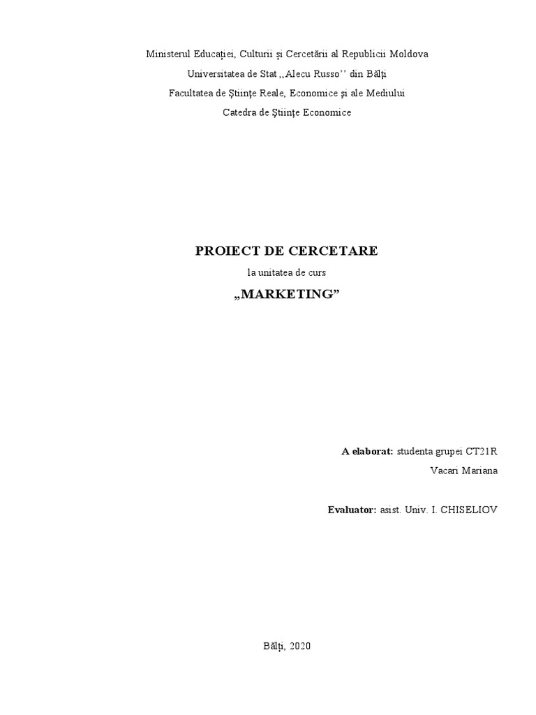 PROIECT ,,marketing | PDF
