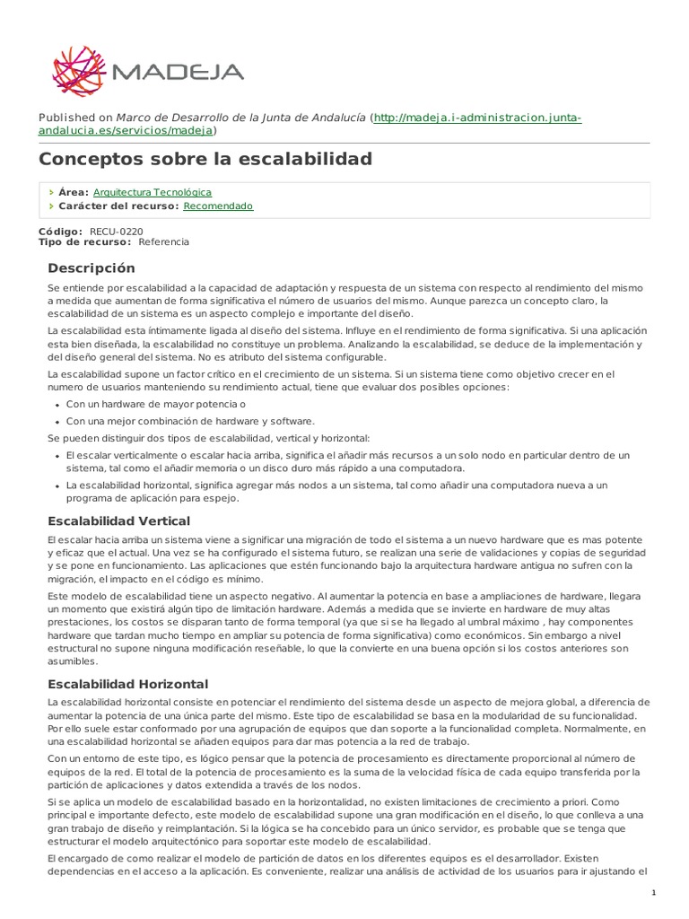 Conceptos Sobre Escalabilidad | PDF | Escalabilidad | Grupo de computadoras