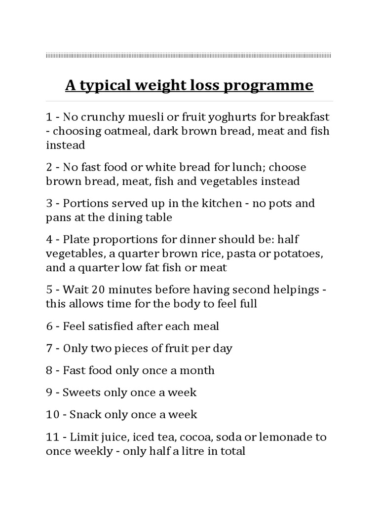 Weight Loss Program Guidelines | PDF | Wellness | Lifestyle