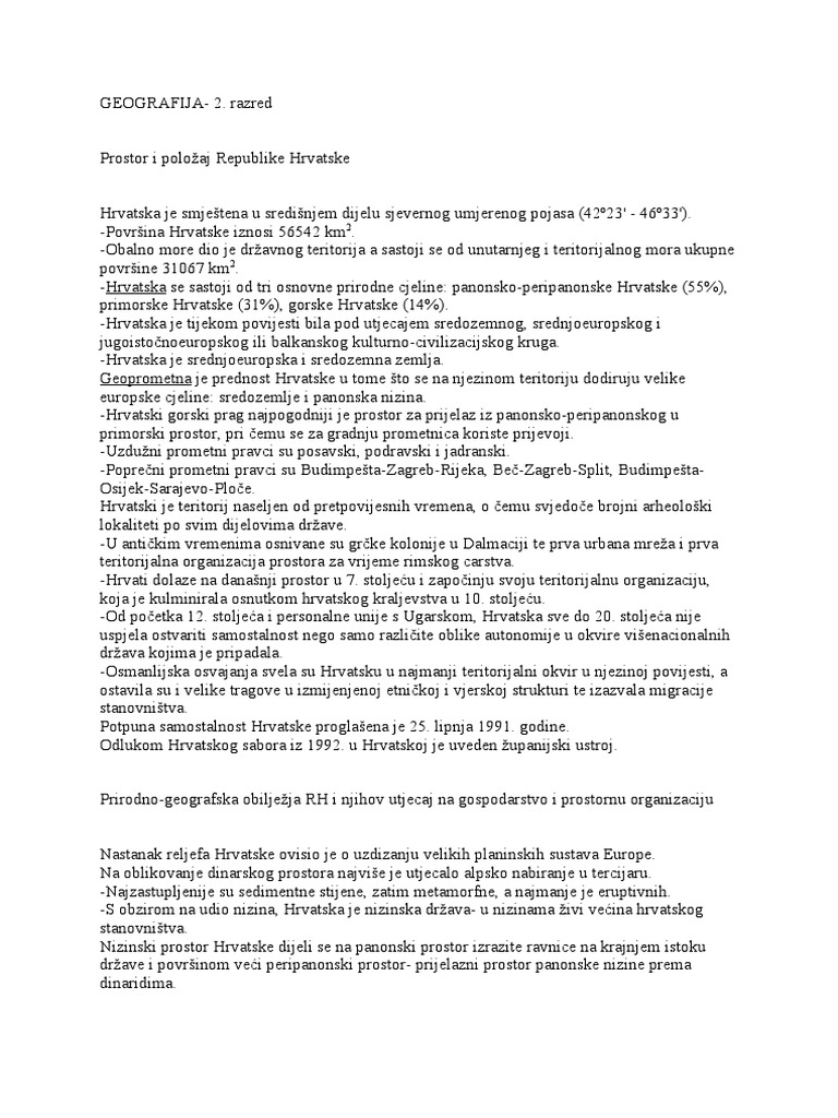 GEOGRAFIJA 2. Godina | PDF