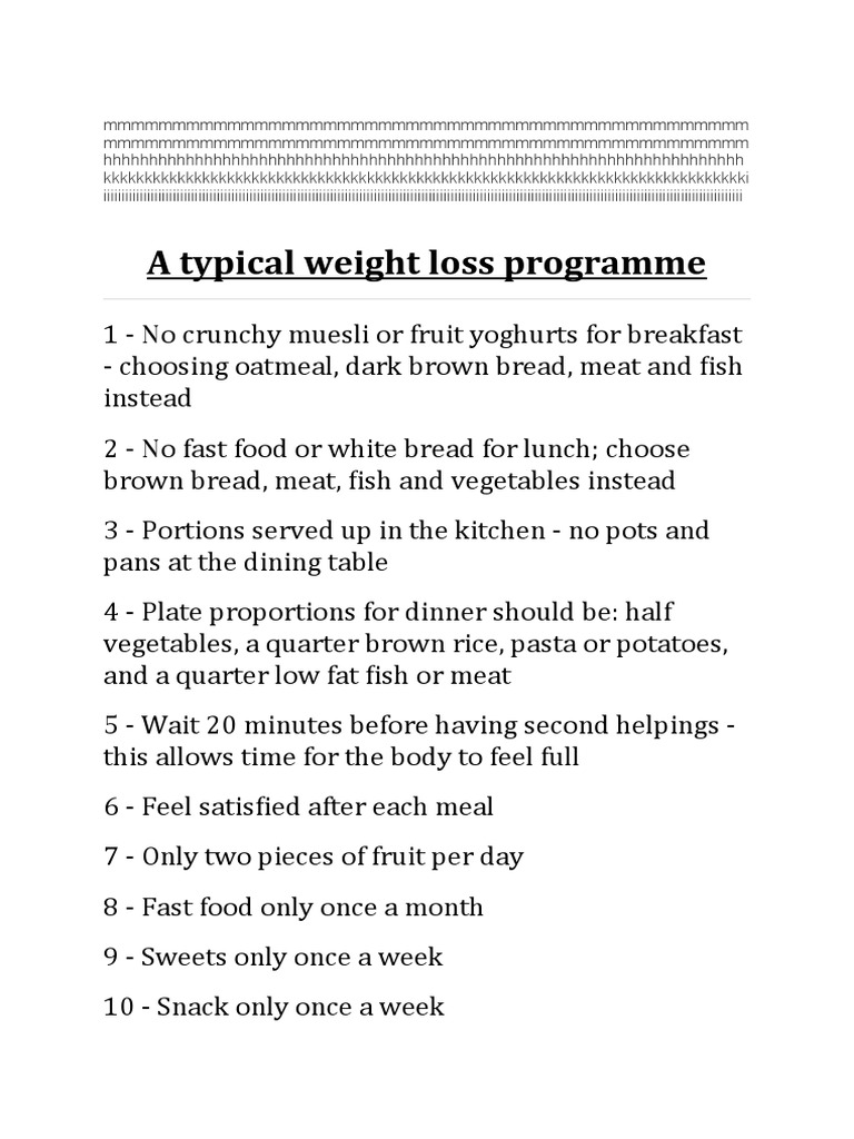 Effective Weight Loss Tips | PDF | Cooking, Food & Wine