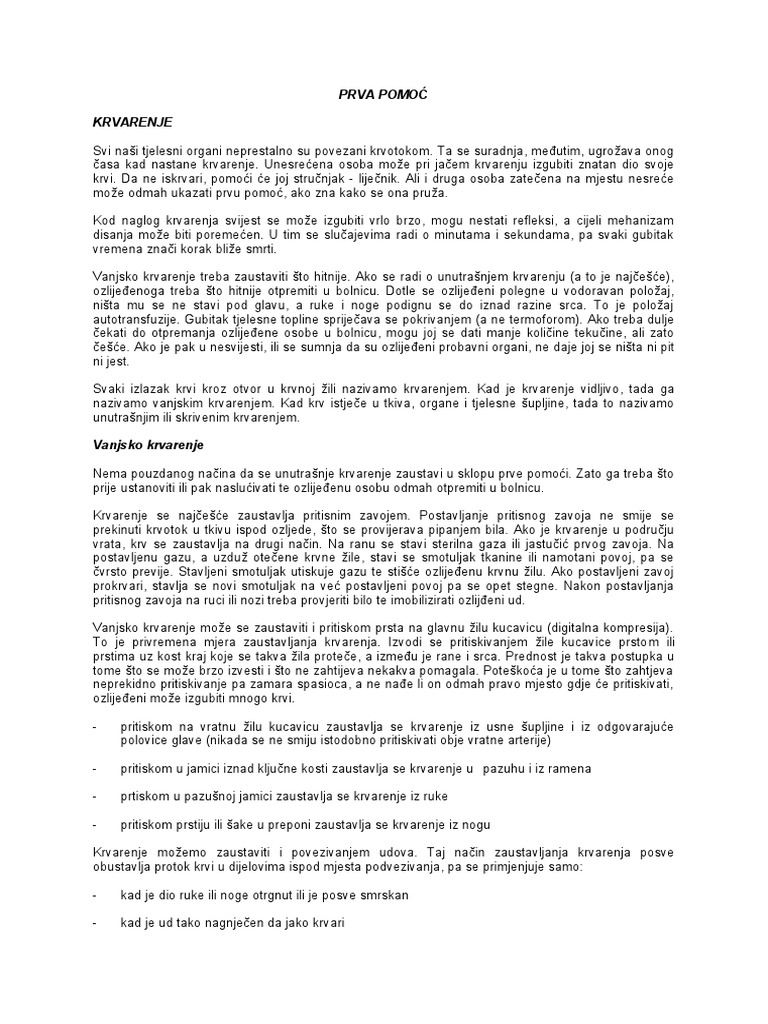 Biologija - Prva Pomoc | PDF
