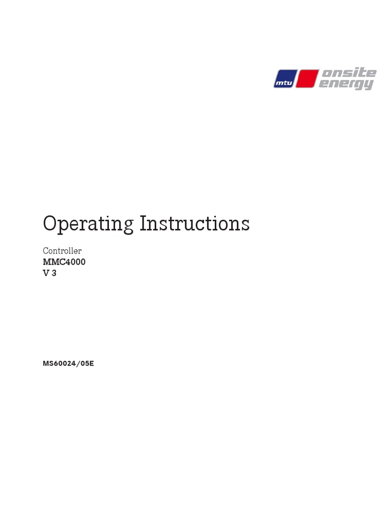Operating Instructions: Controller MMC4000 V3 | PDF | Switch | Programmable Logic Controller
