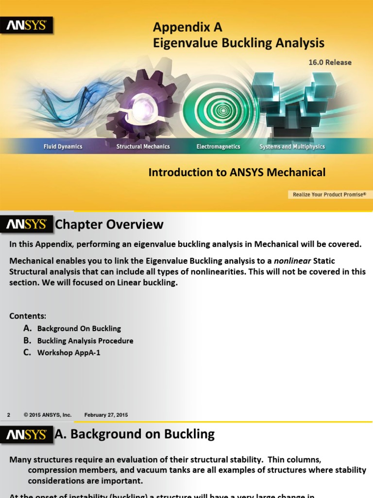 Appendix A Eigenvalue Buckling Analysis: Introduction To ANSYS Mechanical | PDF | Buckling ...
