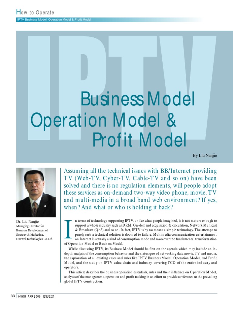 IPTV Business, Operation & Profit Models | PDF | Iptv | Television
