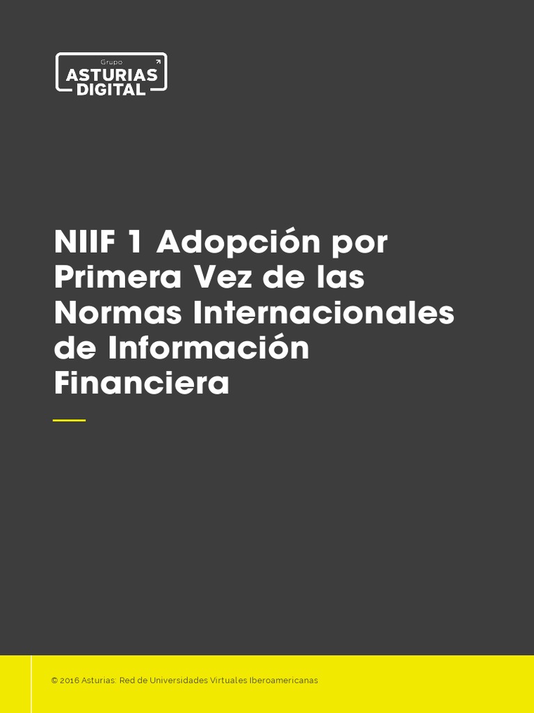 NIIF 1 Adopción Por Primera Vez de Las Normas Internacionales de ...