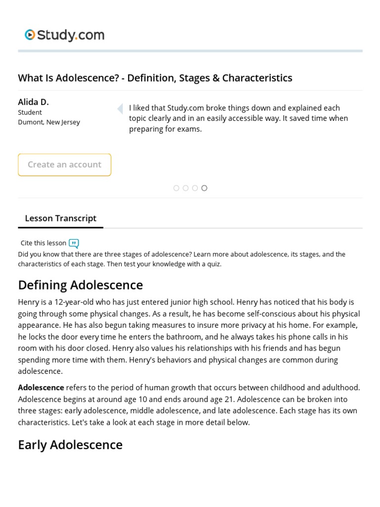 What Is Adolescence - Definition, Stages & Characteristics - Video ...