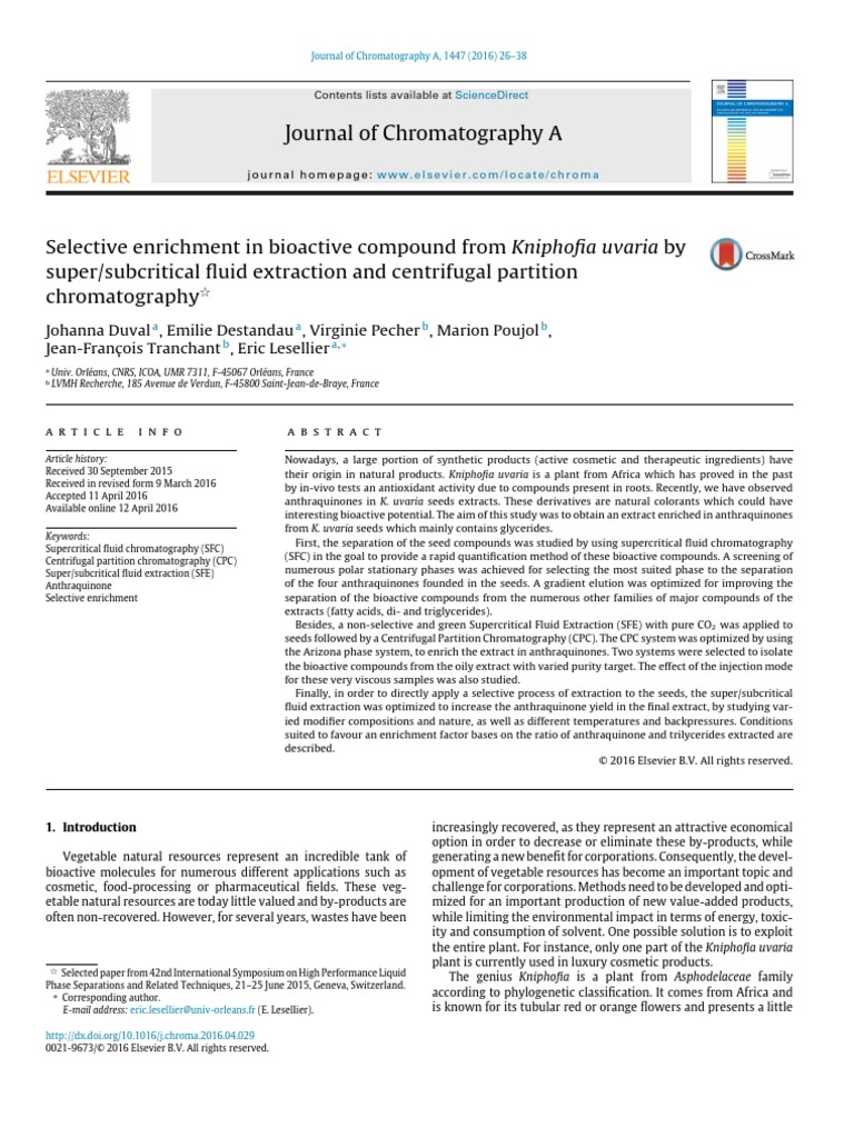 Journal of Chromatography A | PDF | Chromatography | High Performance ...