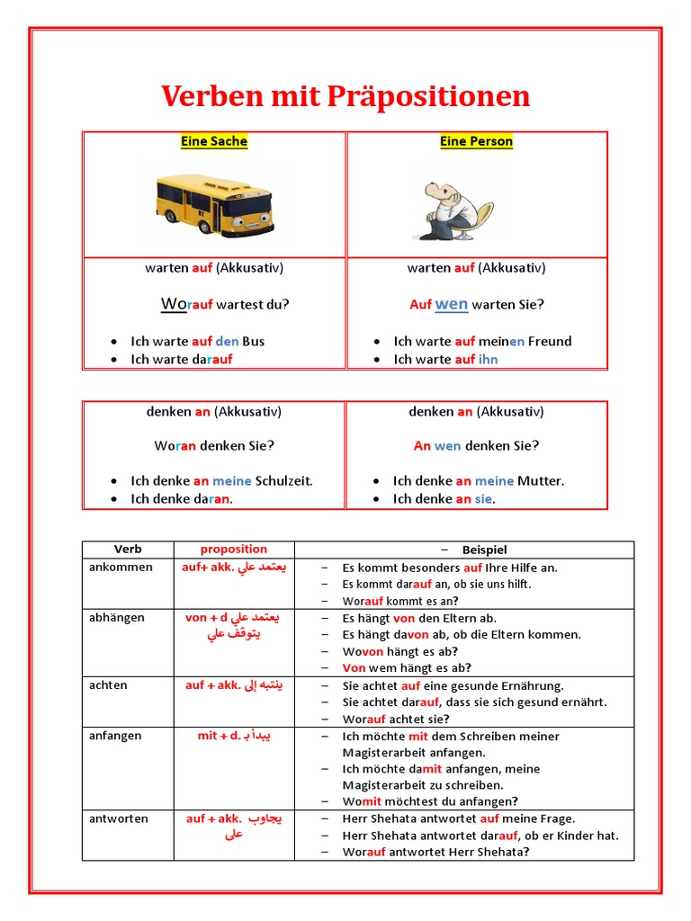 #5+6 B1 Verben Mit Präpositionen PDF | PDF