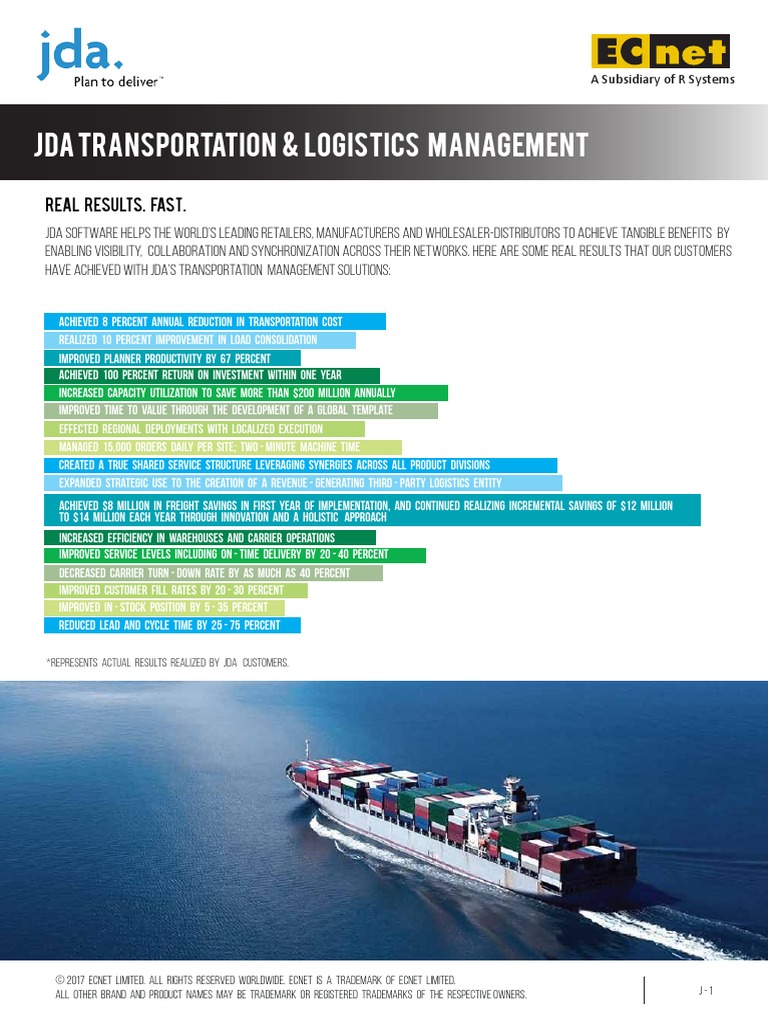 ECnet-JDA Transportation & Logistics Management PDF | PDF | Logistics ...