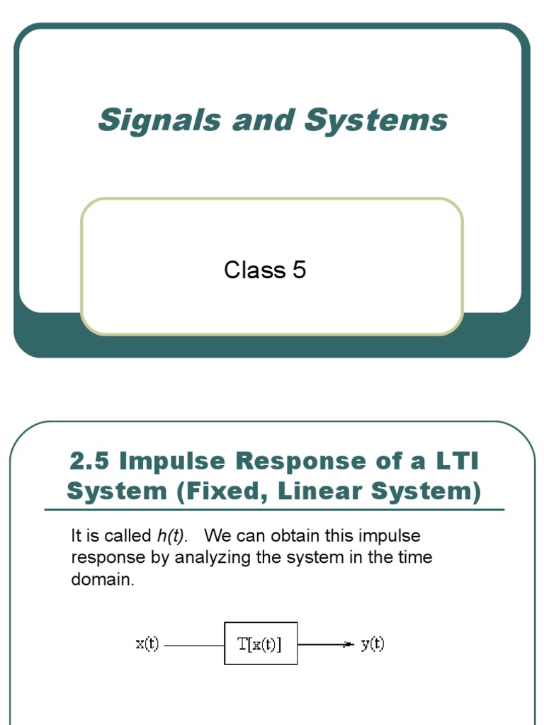 Signals and Systems Class 5 | PDF | Mathematical Concepts ...