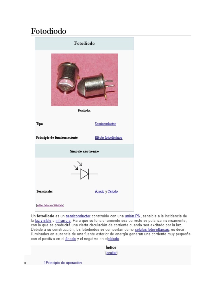 Fotodiodo | PDF | Óptica | Física Aplicada e Interdisciplinaria