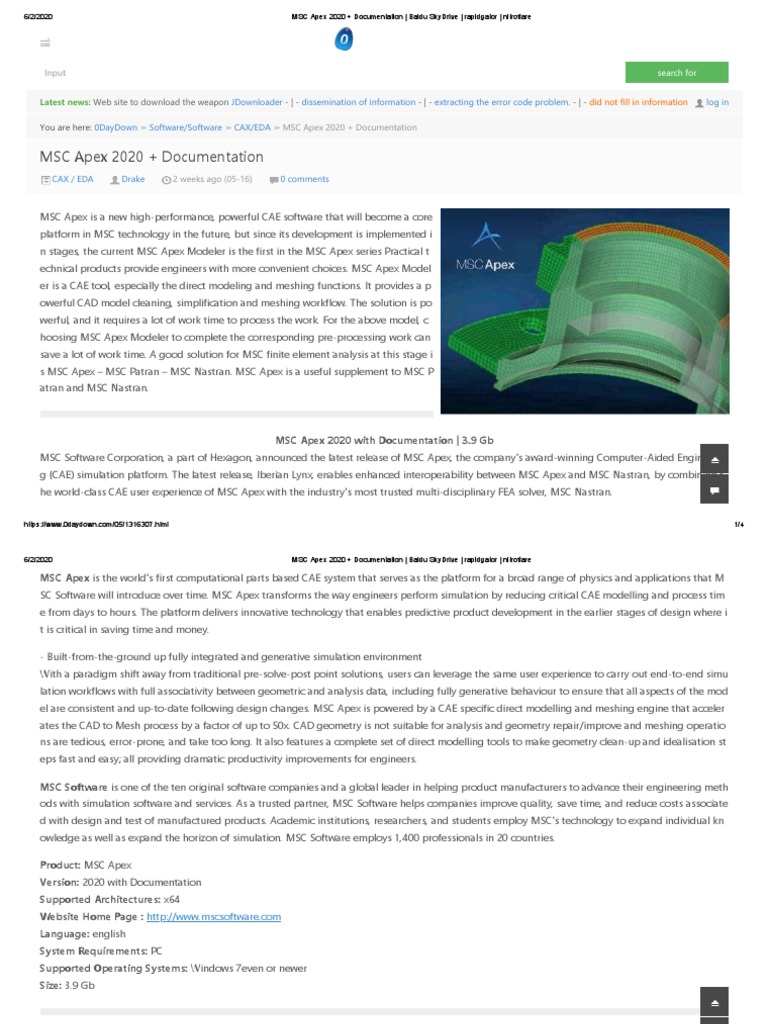 MSC Apex 2020 + Documentation - Baidu SkyDrive - Rapidgator - Nitroflare | PDF | Simulation ...