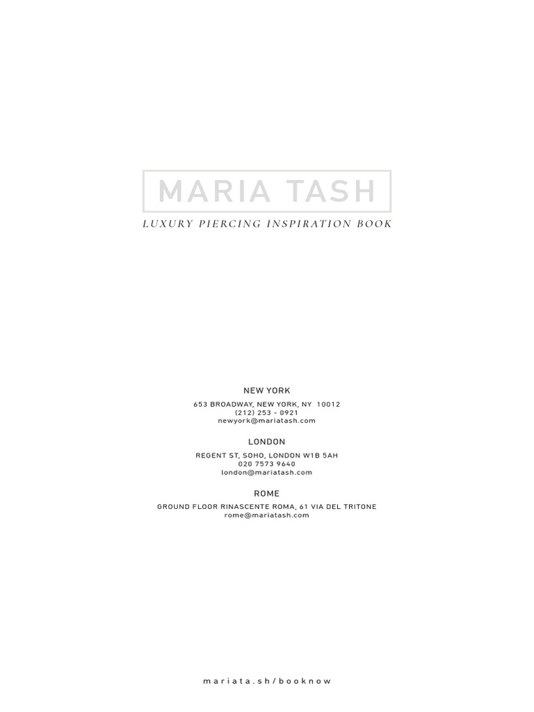 Maria Tash: Luxury Piercing Inspiration Book | PDF | Ear | Jewellery