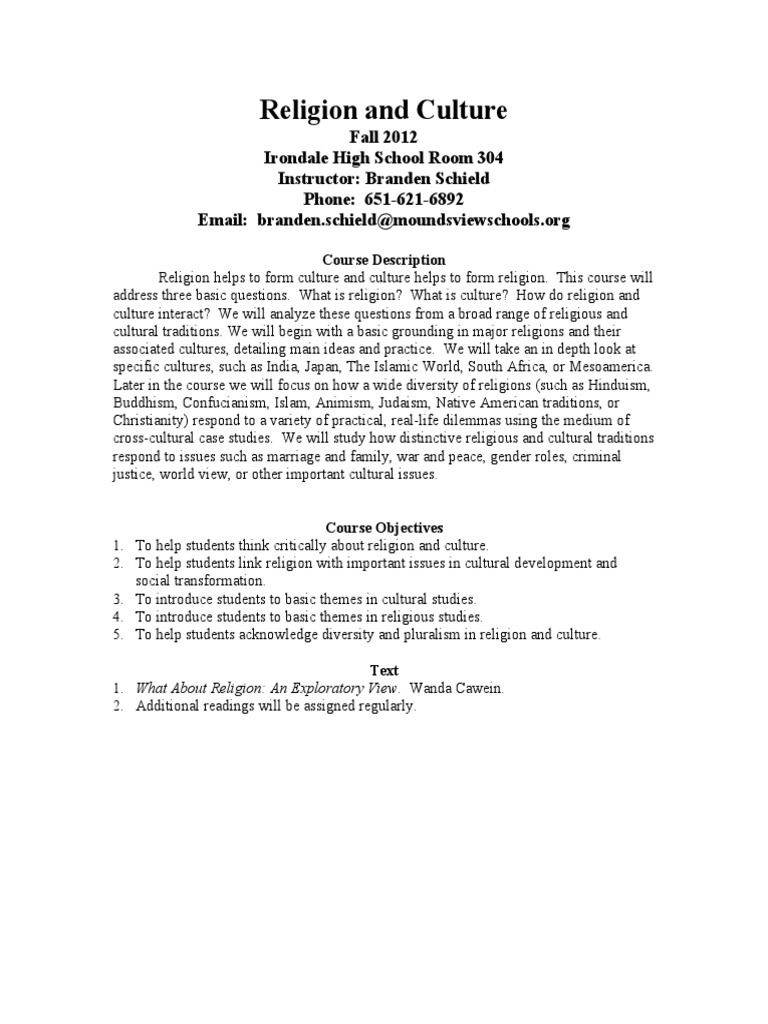 Exploring Religion and Culture Interactions | PDF | Religion And Belief