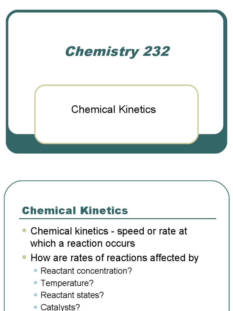 Kinetics Introduction | PDF | Reaction Rate | Chemical Kinetics