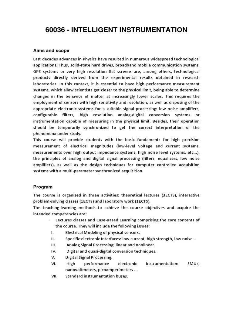 Intelligent Instrumentation | PDF | Instrumentation | Amplifier