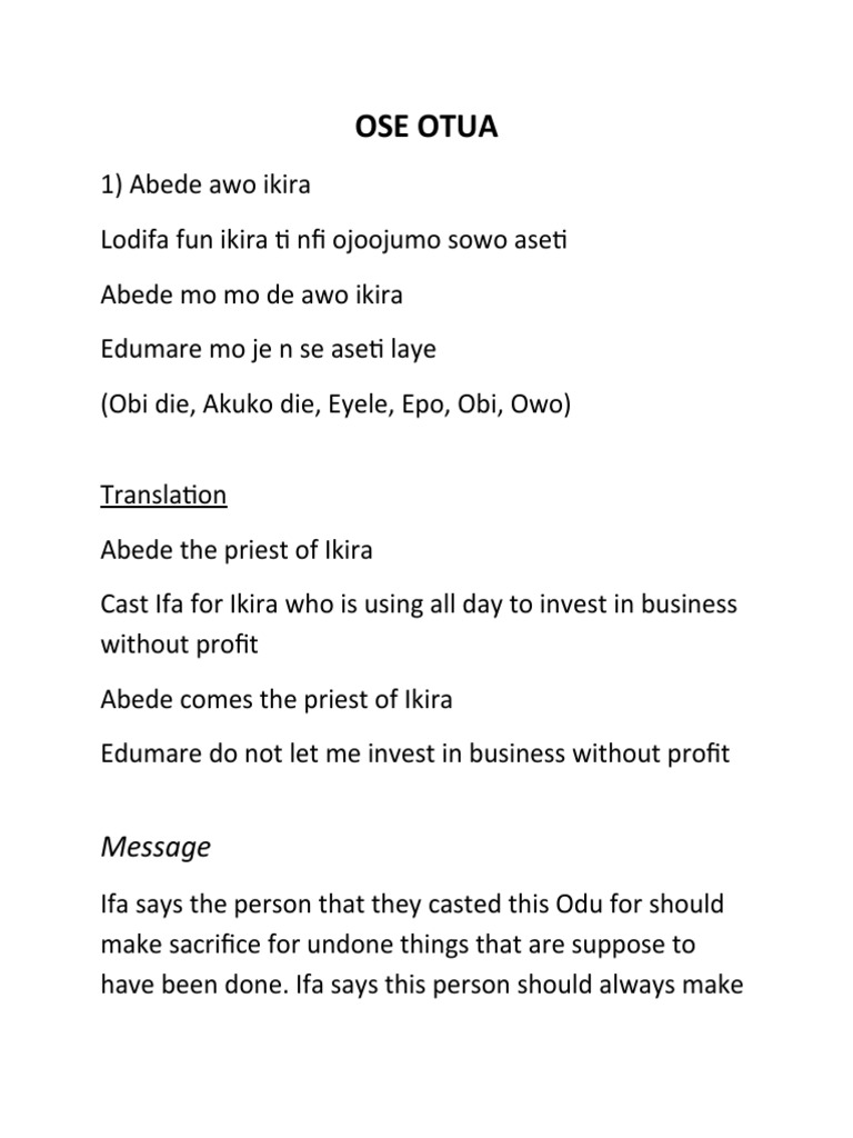 Ose Otua | PDF | Religious Behaviour And Experience