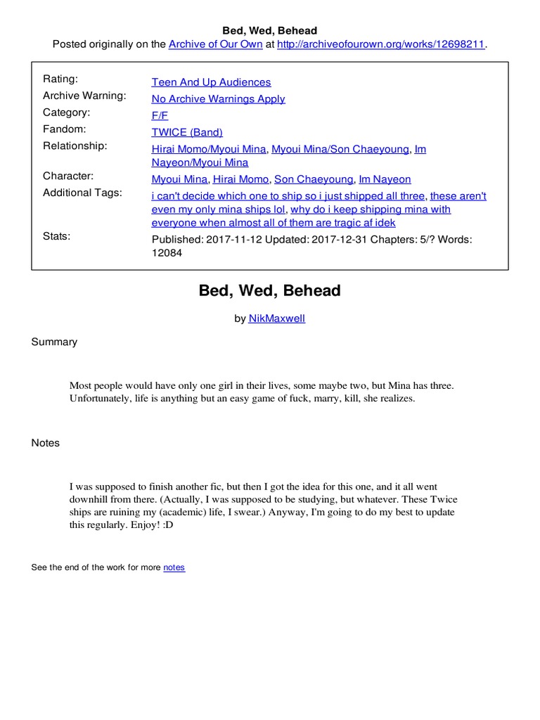 Bed Wed Behead | PDF