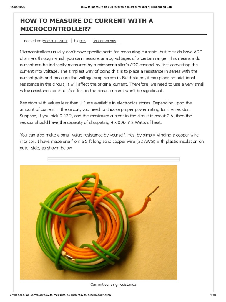 How To Measure DC Current With A Microcontroller - Embedded Lab | PDF | Analog To Digital ...
