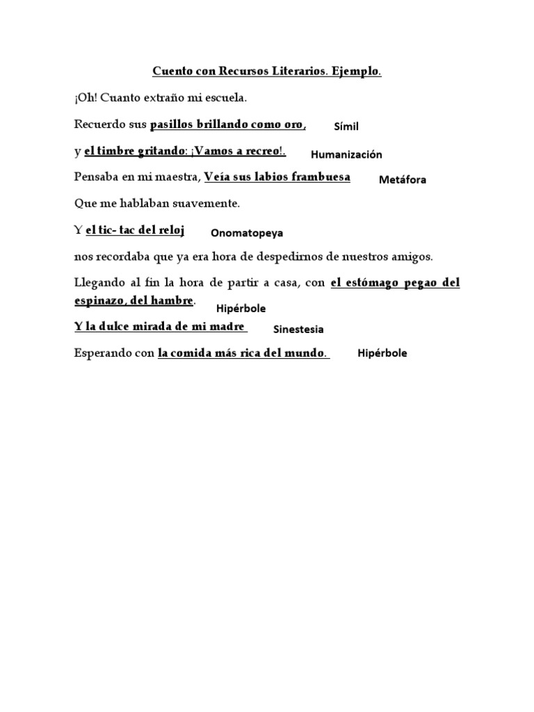 Cuento Con Recursos Literarios | PDF