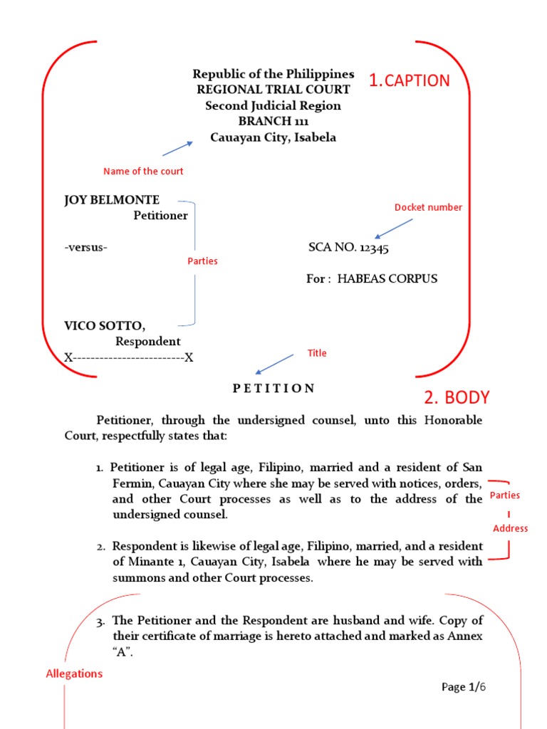 Caption: Republic of The Philippines Regional Trial Court Second ...