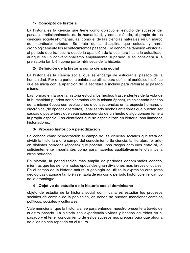 Concepto de Historia PDF | PDF | Ciencias sociales | Conocimiento