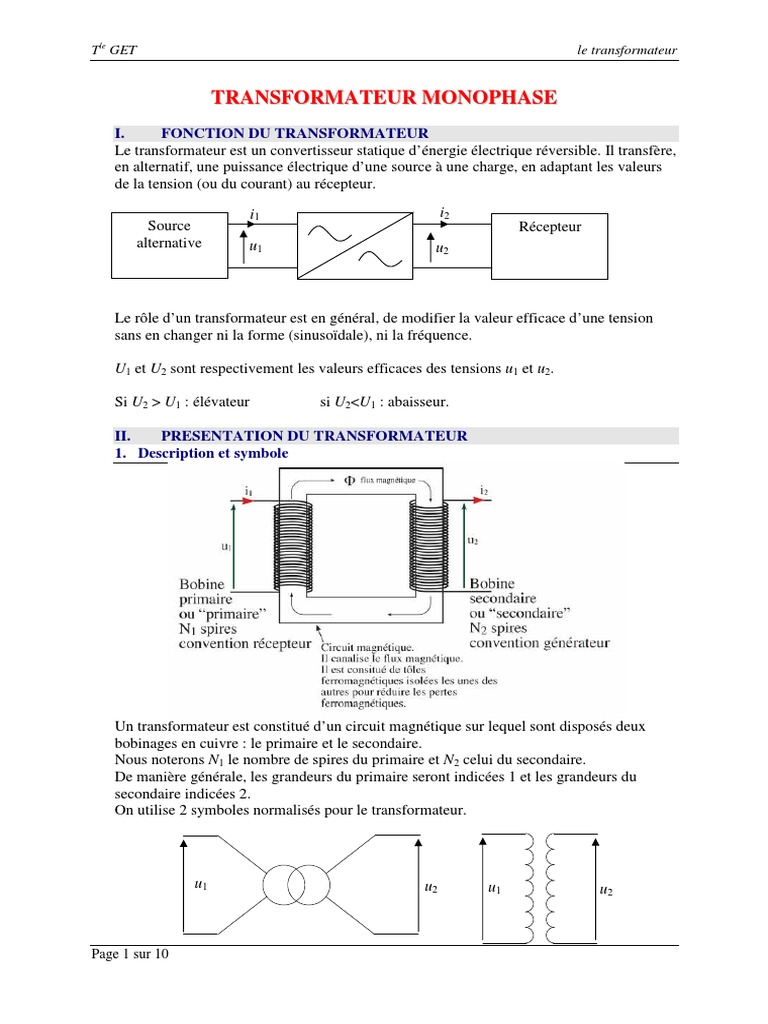 Transformateur | PDF | Transformateur électrique | Champ magnétique