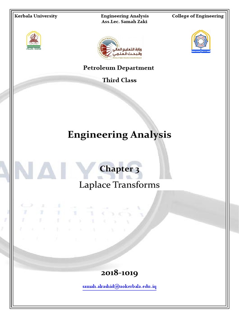 Engineering Analysis: Laplace Transforms | PDF
