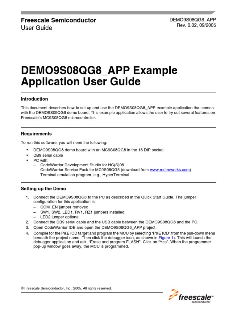DEMO9S08QG8 - APP Example Application User Guide | PDF ...