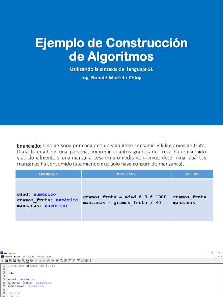 Ejemplo de Construcción de Algoritmos | PDF | Programa de computadora ...