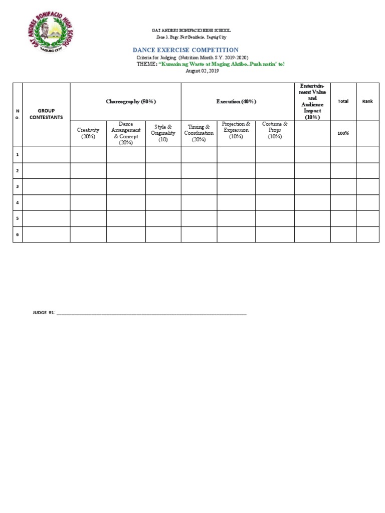 Criteria For Judging | PDF