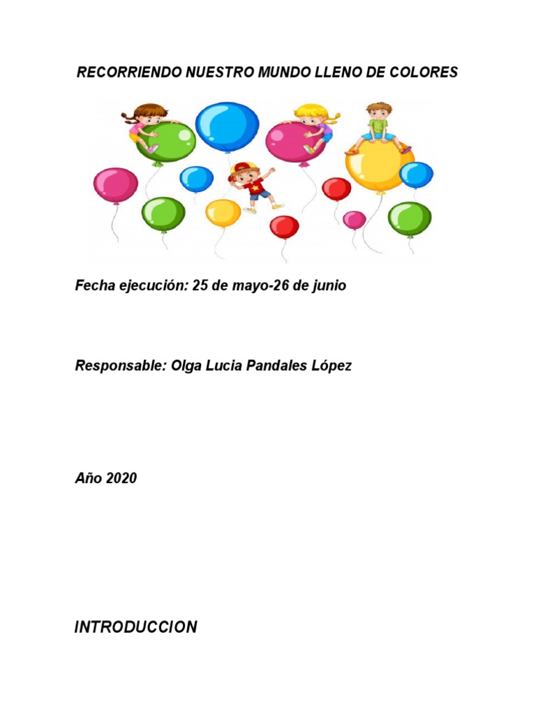 Proyecto "Mi Mundo de Colores" | PDF | Color | Visión