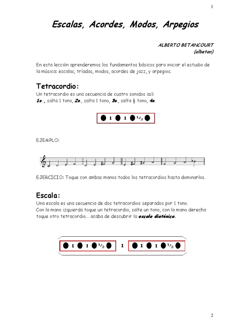 Escalas Acordes, Modos y Arpegios | PDF | Acorde (Música) | Modo (música)