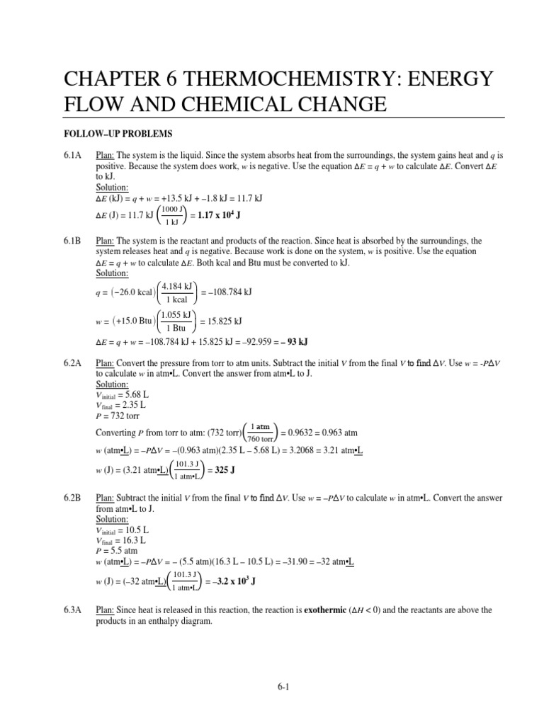 Thermochemistry Energy Calculations | PDF | Mole (Unit) | Calorie