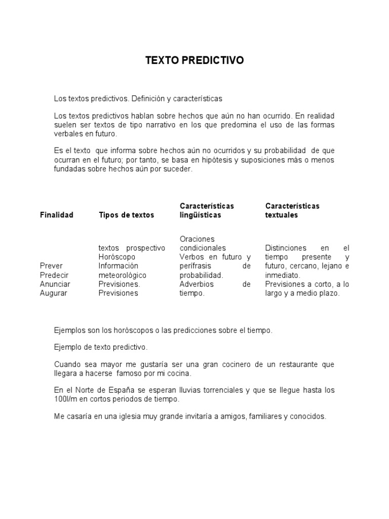 Texto Predictivo | PDF