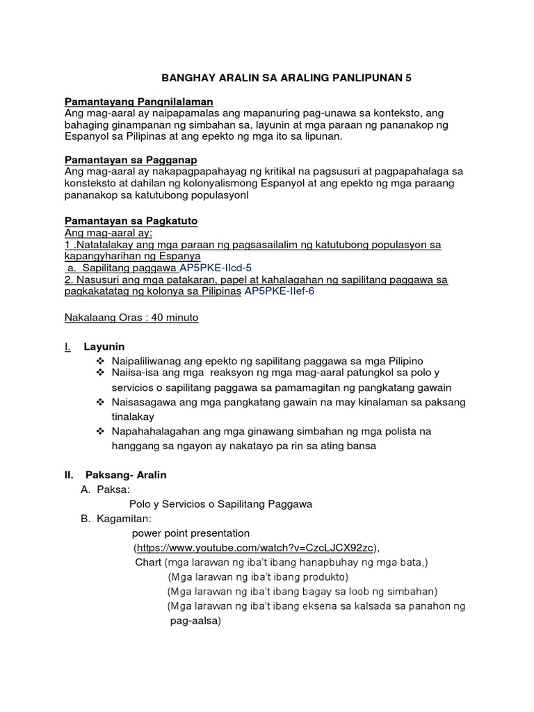 LP AP5 Sapilitang Paggawa PDF | PDF