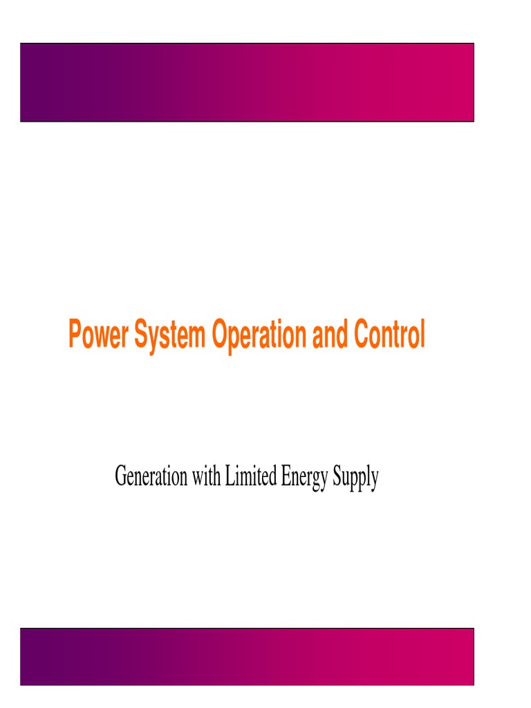 Lecture8 Generation With Limited Power Supply | PDF | Mathematical Optimization | Mathematical ...