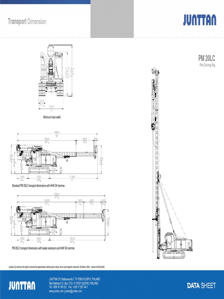 Junttan PM20LC Datasheet PDF | PDF | Deep Foundation | Manufactured Goods
