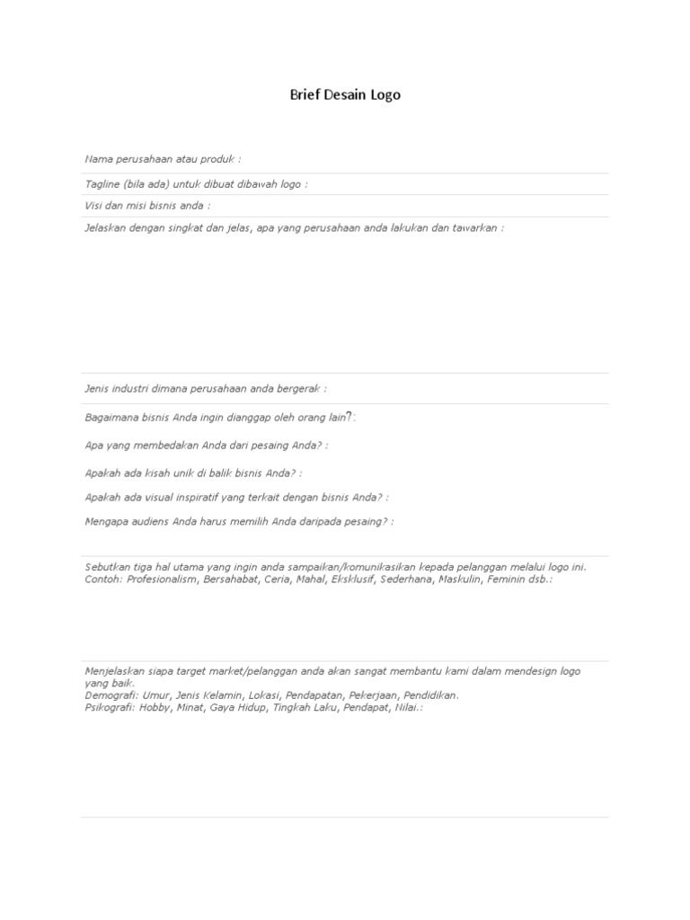 Panduan Brief Desain Logo Efektif | PDF